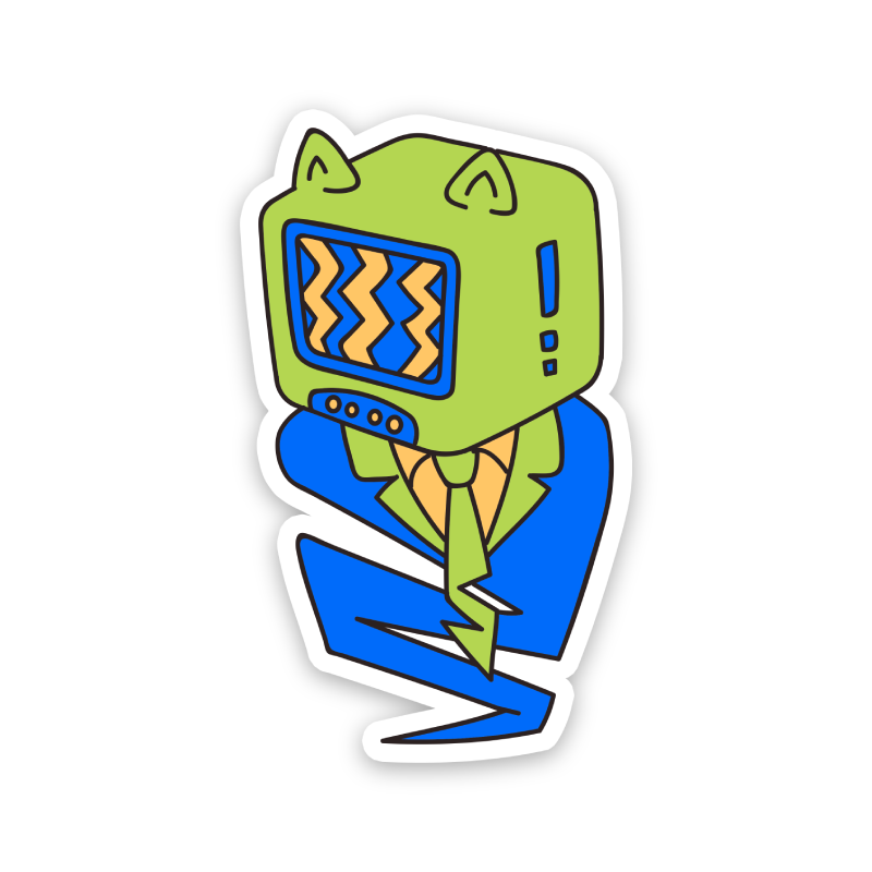 TV Head Business Man Sticker – Sticker Horse