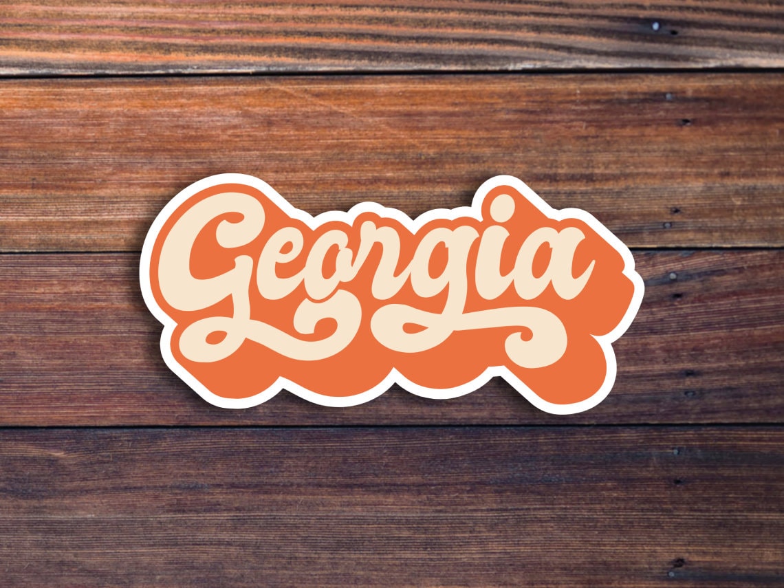 Georgia Retro Text Sticker – Sticker Horse