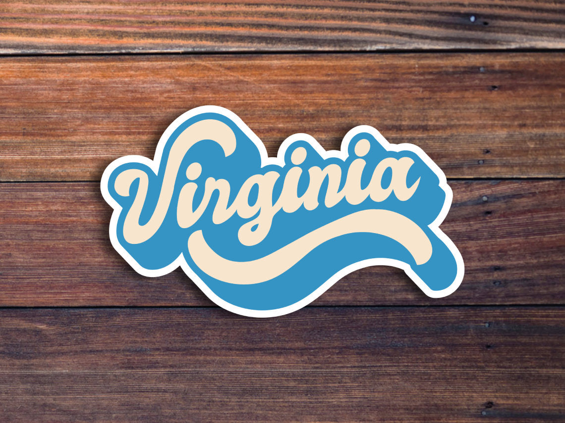 Virginia Retro Text Sticker – Sticker Horse